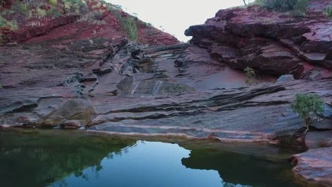 Drone shot of low river canyon pilbara k... | Stock Video | Pond5