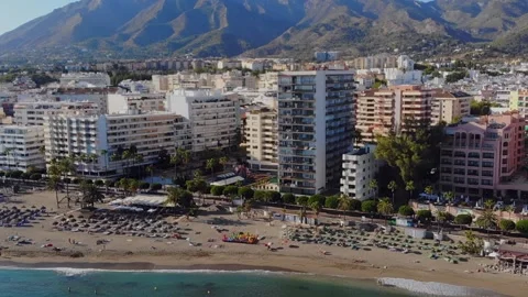 Drone shot moving sideways filming the b... | Stock Video | Pond5