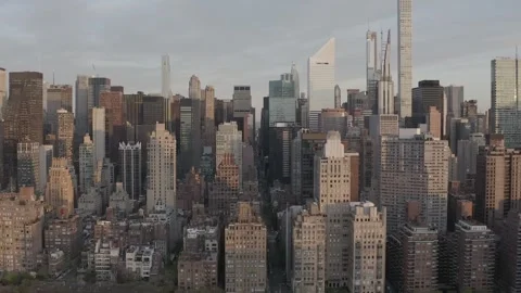 Drone shot of the New York City mid-town... | Stock Video | Pond5