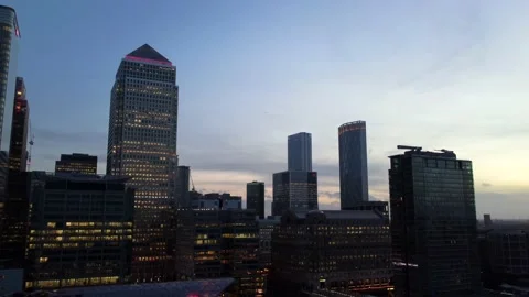 Drone shot One Canada Square skyscraper ... | Stock Video | Pond5