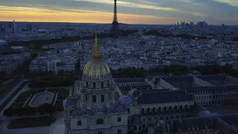 Drone shot in Paris, France shows the sk... | Stock Video | Pond5