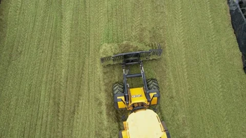 Drone shot of pit silos is ramming by ye... | Stock Video | Pond5