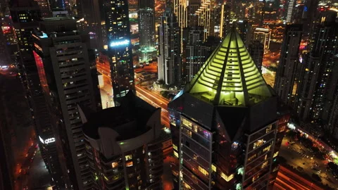 Drone shot revealing Downtown Dubai skys... | Stock Video | Pond5