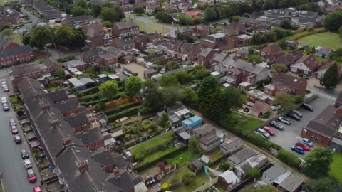 Drone, suburban middle class housing est... | Stock Video | Pond5