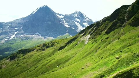 Drone Switzerland 4k. Mountain Eiger, Ju... | Stock Video | Pond5