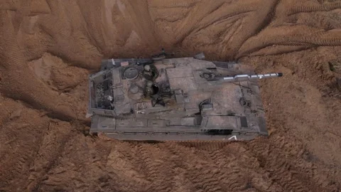 Drone top View of IDF soldiers driving m... | Stock Video | Pond5