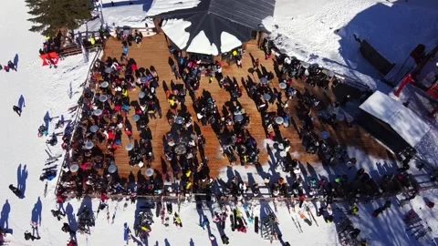 Drone Top view showing crowd of people r... | Stock Video | Pond5