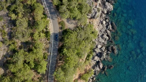 Drone track car driving on coastal highw... | Stock Video | Pond5