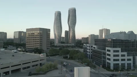 Drone view of Absolute World towers in D... | Stock Video | Pond5
