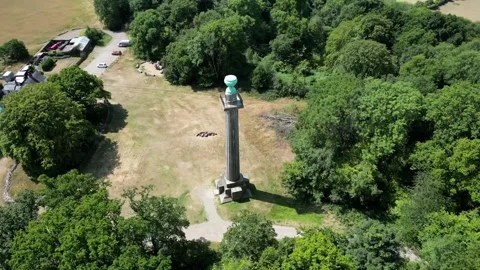 Drone view of the Bridgewater Monument s... | Stock Video | Pond5