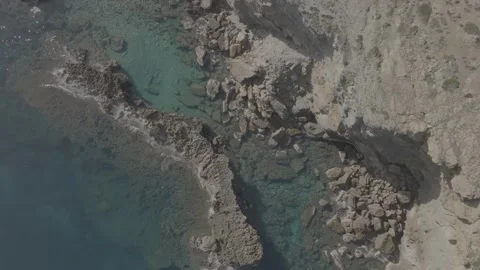 Drone view of cala Na Xeringa crystal-cl... | Stock Video | Pond5