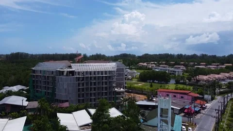 drone view of the construction of a resi... | Stock Video | Pond5