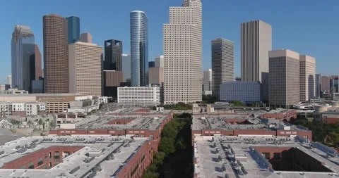Drone view of downtown Houston skyline. ... | Stock Video | Pond5