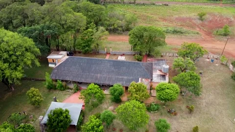 Drone view of a family country house in ... | Stock Video | Pond5