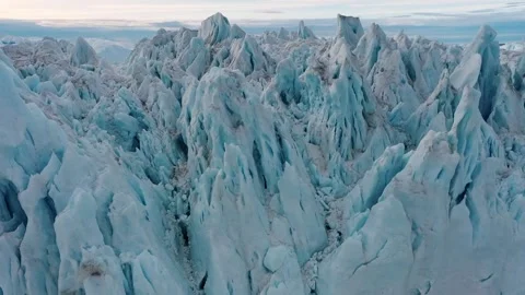 Drone View of Jagged Blue Ice Peaks of G... | Stock Video | Pond5