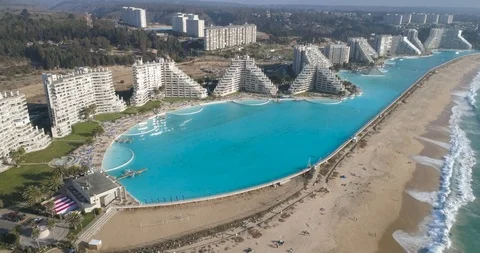 Drone View of the Largest Pool in the Wo... | Stock Video | Pond5