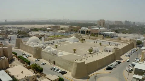 Drone view over the Ibrahim Palace in Ho... | Stock Video | Pond5