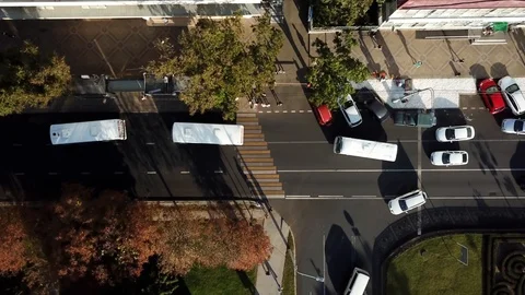 Drone's Eye View: aerial city traffic, t... | Stock Video | Pond5