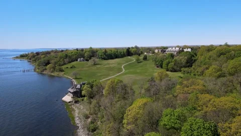 Drone's Eye View: Rhode Island Ocean Oas... | Stock Video | Pond5