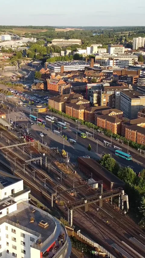 Drone's footage of Fast Train moving on ... | Stock Video | Pond5