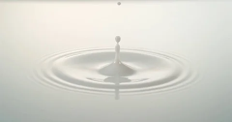 Drop of Milk Falling, Slow Motion 4K | Stock Video | Pond5