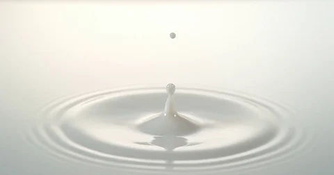 Drop of Milk Falling, Slow Motion 4K | Stock Video | Pond5