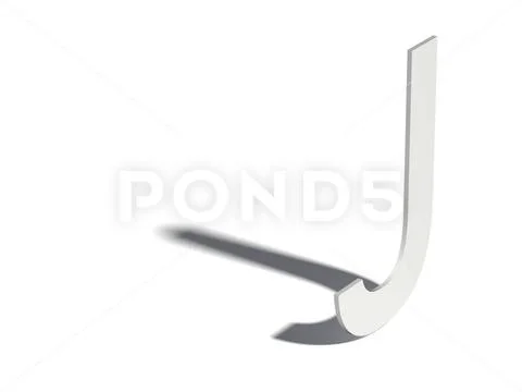 Drop shadow font. Letter J. 3D Drop shadow font. Letter J. 3D render ...