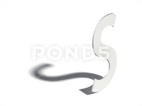 Drop shadow font. Letter S. 3D Drop shadow font. Letter S. 3D render ...
