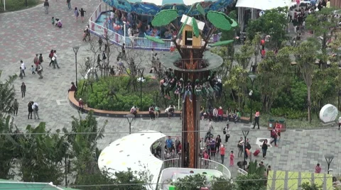 Drop Tower, Free fall in Taipei Children... | Stock Video | Pond5