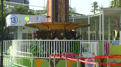 Drop Tower, Free fall in Taipei Children... | Stock Video | Pond5