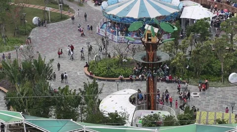 Drop Tower in Taipei Children's Amusemen... | Stock Video | Pond5