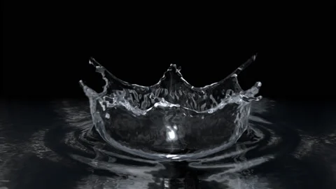 A drop of water makes a splash and rippl... | Stock Video | Pond5