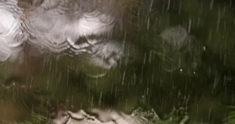 Drops sliding on window glass. Rain drop... | Stock Video | Pond5