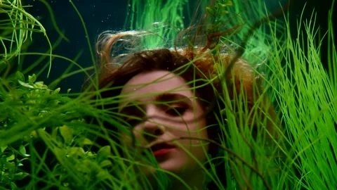 drowning woman underwater, closeup of fa... | Stock Video | Pond5