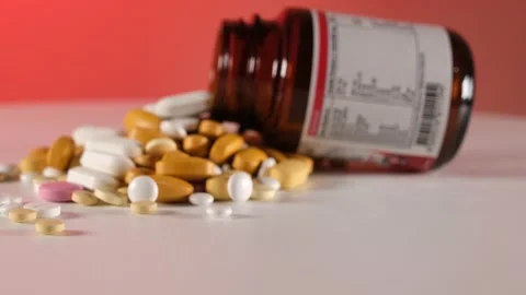 drug box, Various colored drugs and box ... | Stock Video | Pond5