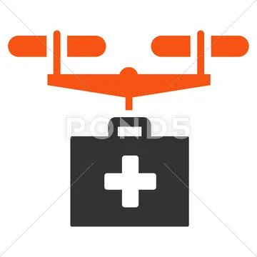 Drug Drone Delivery Icon Stock Illustration ~ #55091776