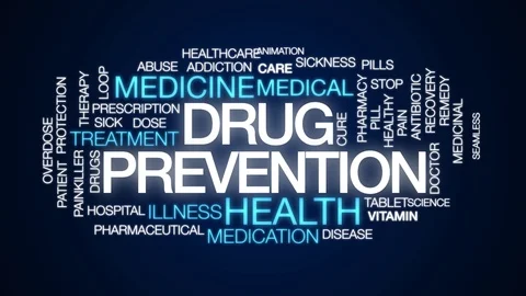 Drug prevention animated word cloud. Kin... | Stock Video | Pond5
