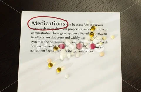 Drugs on the score sheet with text Drugs on the score sheet with text ...