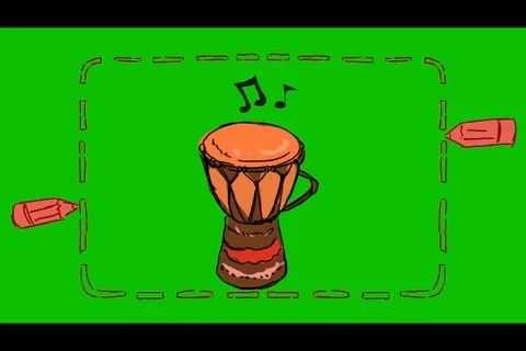 Drum African - Hand-Drawn Animation - re... | Stock Video | Pond5