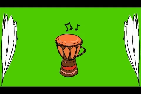Drum African - Hand-Drawn Animation - le... | Stock Video | Pond5