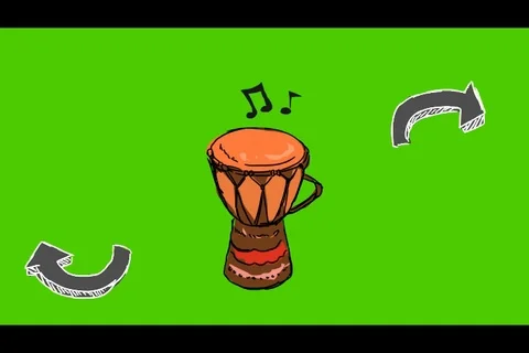 Drum African - Hand-Drawn Animation - tw... | Stock Video | Pond5