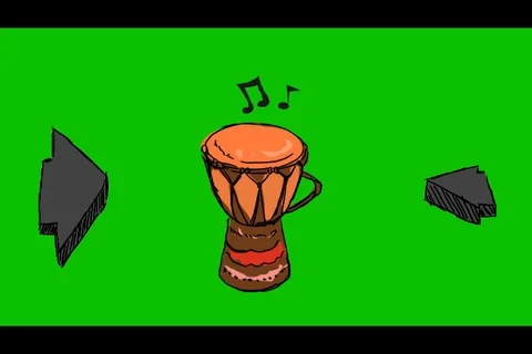 Drum African - Hand-Drawn Animation - sp... | Stock Video | Pond5