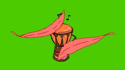 Drum African - Hand-Drawn Animation - fe... | Stock Video | Pond5