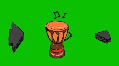 Drum African - Hand-Drawn Animation - sp... | Stock Video | Pond5