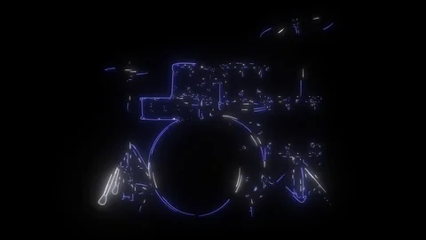 drum kit digital laser animation | Stock Video | Pond5