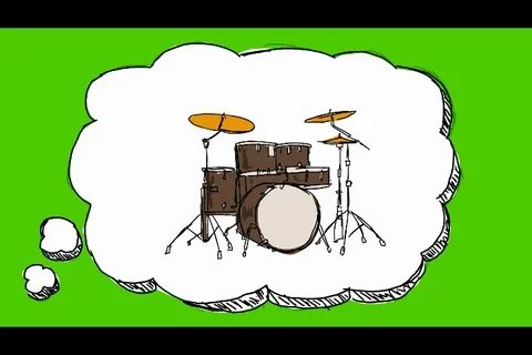 Drum kit - Hand-Drawn Animation - thinki... | Stock Video | Pond5