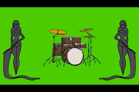 Drum kit - Hand-Drawn Animation - women ... | Stock Video | Pond5