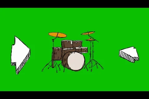 Drum kit - Hand-Drawn Animation - spinni... | Stock Video | Pond5