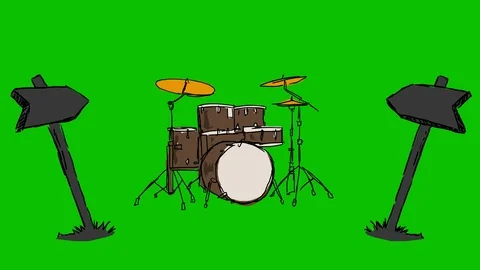 Drum kit - Hand-Drawn Animation - board ... | Stock Video | Pond5