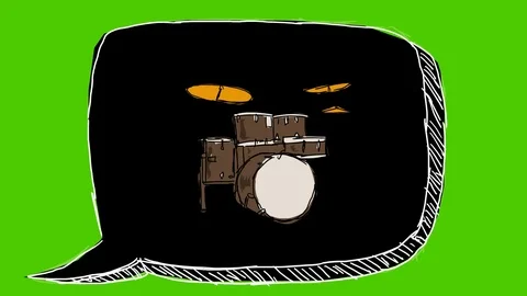 Drum kit - Hand-Drawn Animation - speech... | Stock Video | Pond5